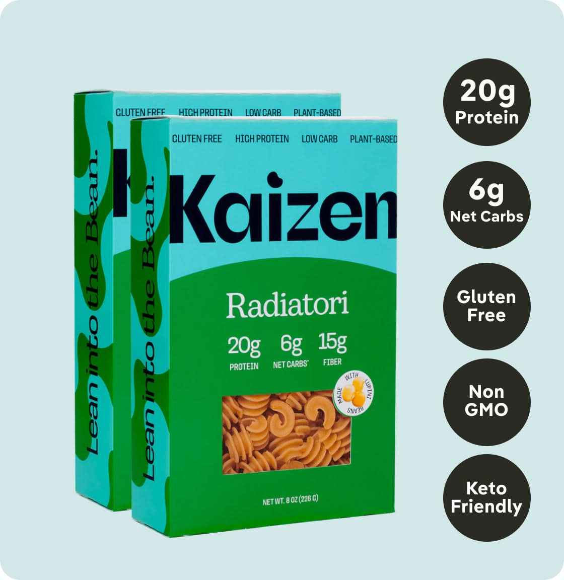 Low Carb Radiatori Pasta | Kaizen Food Company