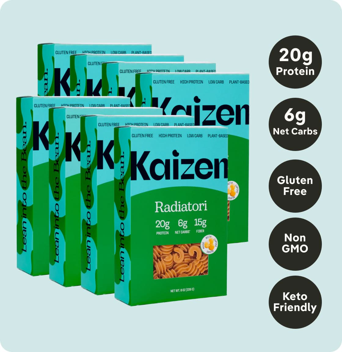 Low Carb Radiatori Pasta | Kaizen Food Company